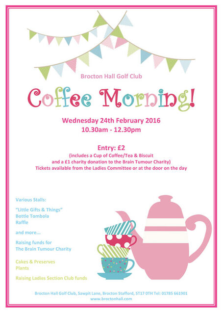 Coffee Morning - 24th Feb :: Brocton Hall Golf Club
